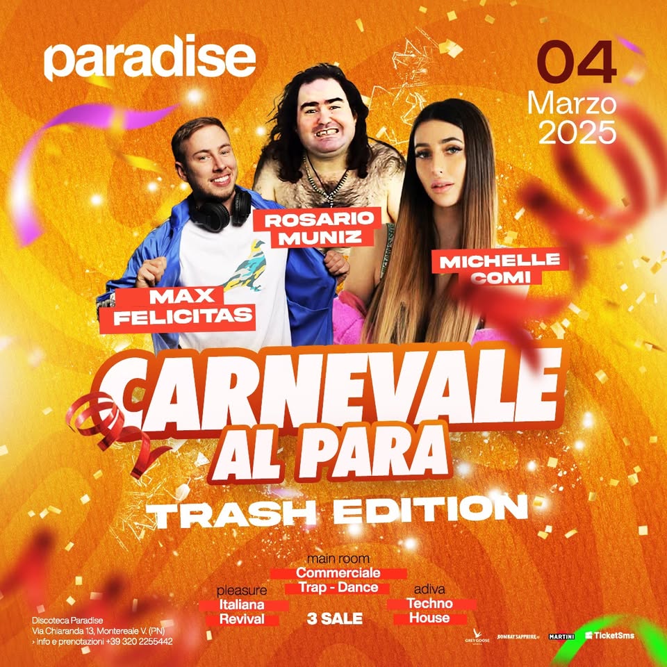 Carnevale Al Para Trash Edition Con Max Felicitas, Rosario Muniz E ...