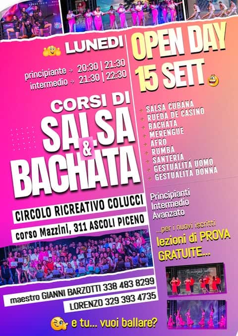 Lunedì 15 settembre -Inizio Corsi di Ballo – Salsa & Bachata - circolo ...