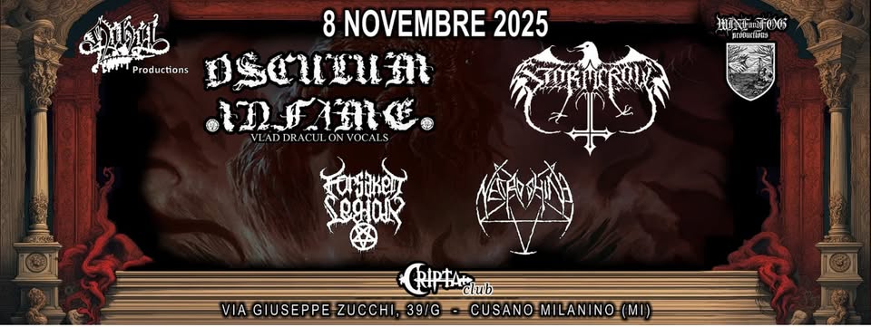 OSCULUM INFAME Stormcrow Forsaken Legion Necroshine - 8 novembre 2025 ...